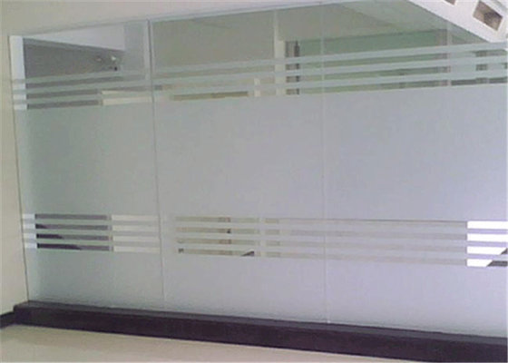 Flat Shape Sandblasted Glass Panels , Plain Frosted Glass For Glass Partition