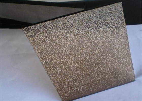 Smooth / Flat Surface Bronze Nashiji Patterned Glass Panels With Good Vision